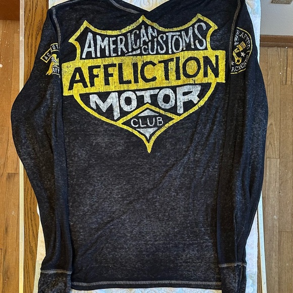 Affliction | Sweaters | Affliction Mens Sweater With Bold Black And ...